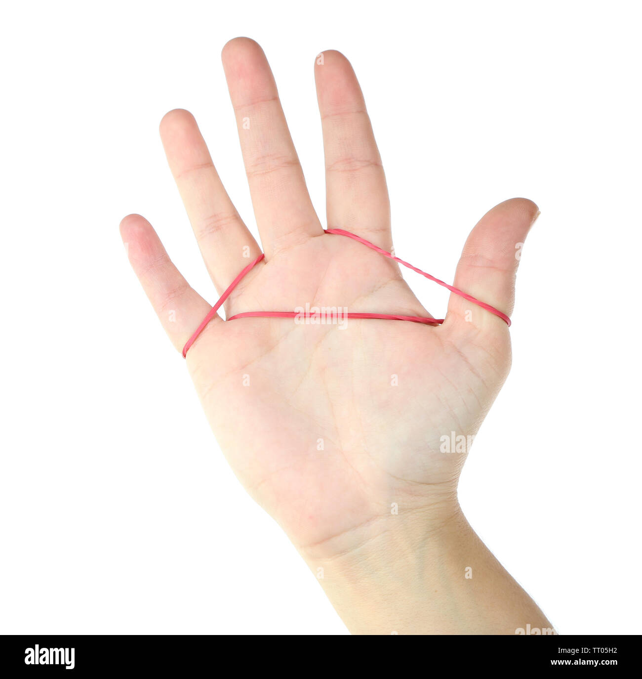 Rubber band and hands Cut Out Stock Images & Pictures - Alamy