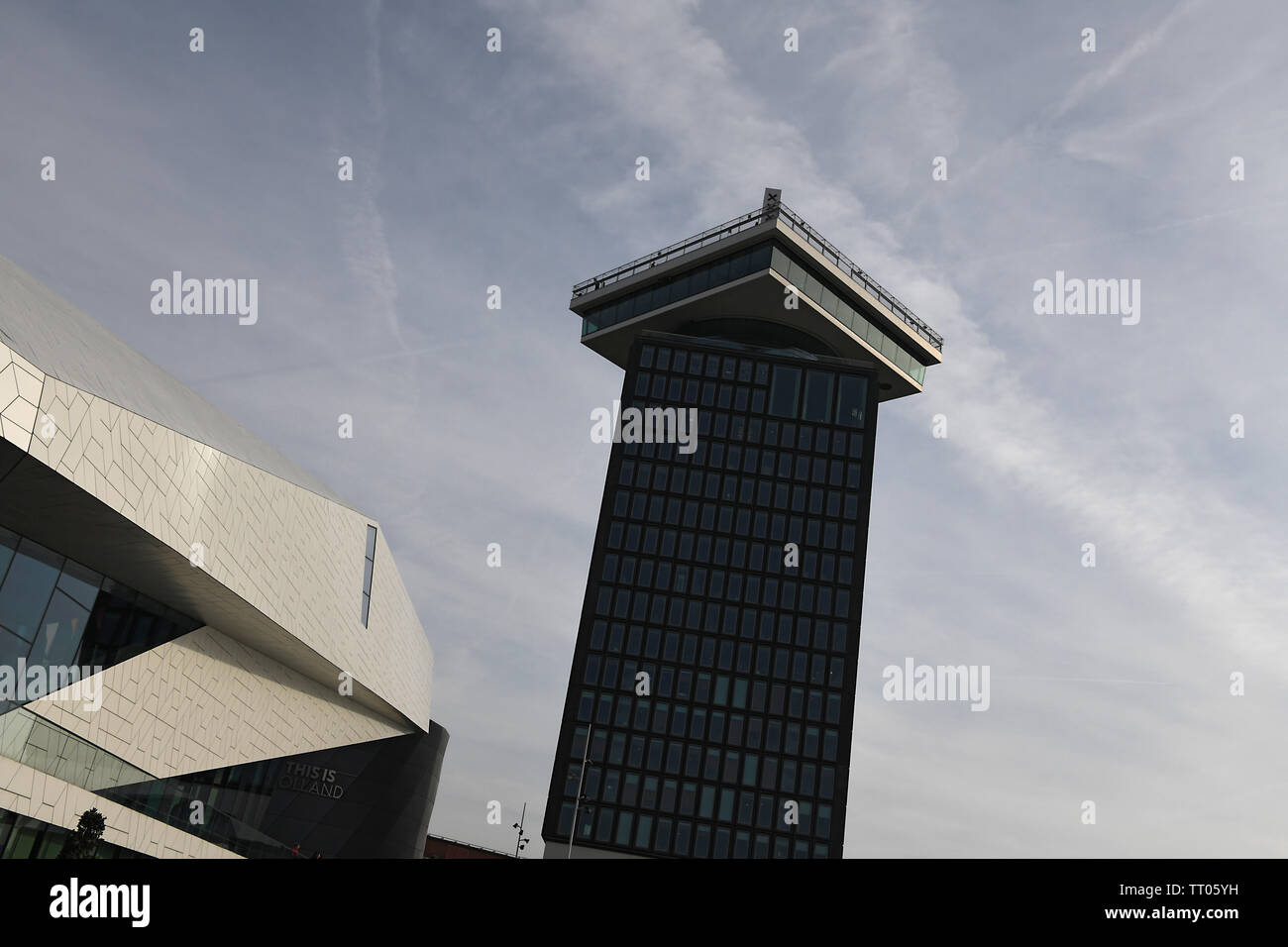 Eye Film Museum and Adam Tower in Amsterdam city centre Stock Photo - Alamy