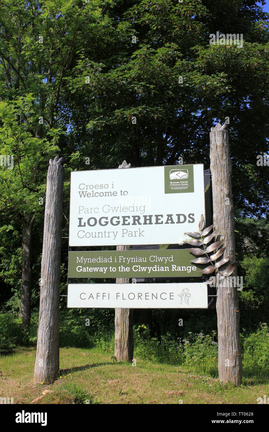 Loggerheads Country Park Sign Stock Photo - Alamy