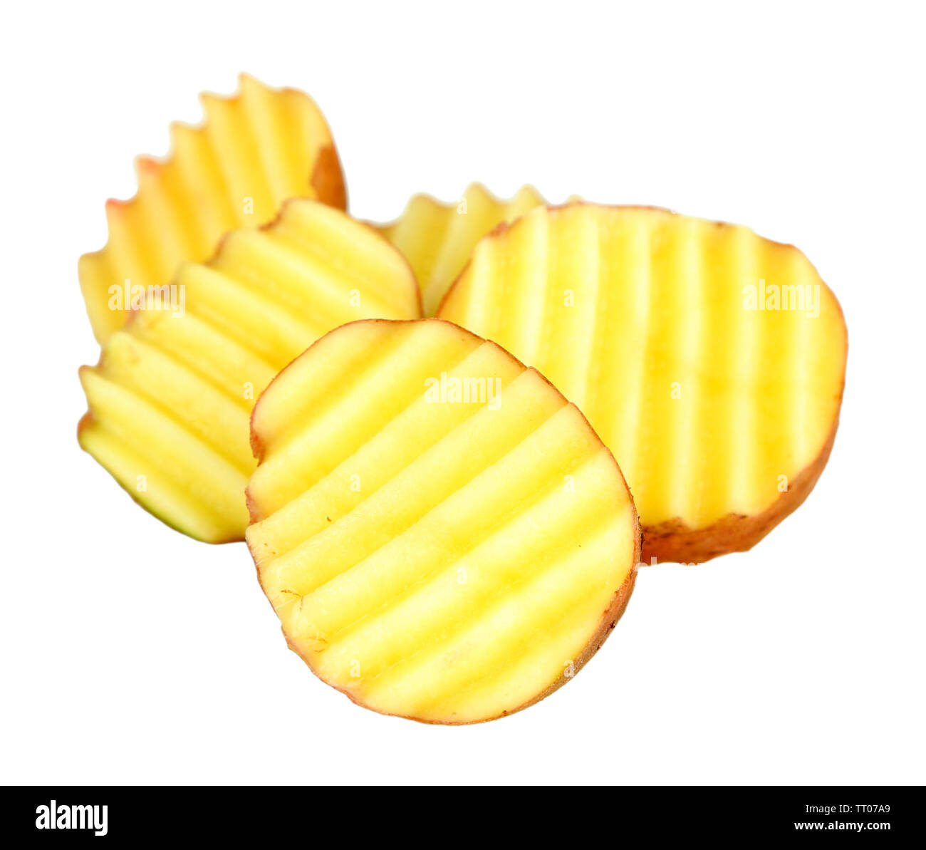 Sliced potato, isolated on white Stock Photo - Alamy