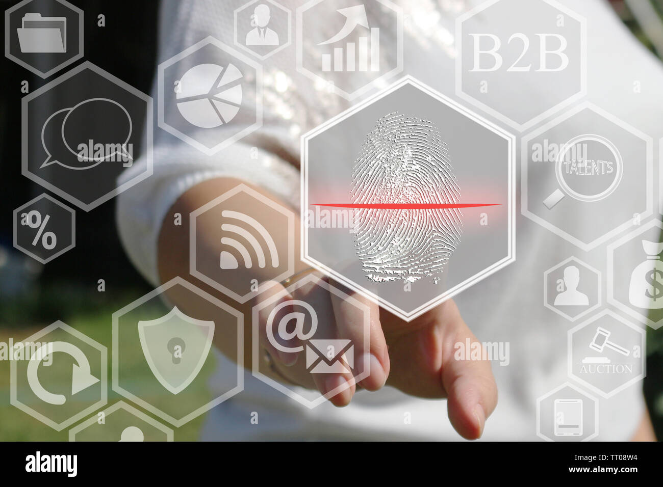 Finger scan Security concept Stock Photo - Alamy