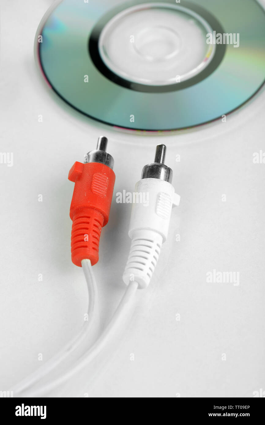 Disk and various connector cables isolated on white Stock Photo - Alamy
