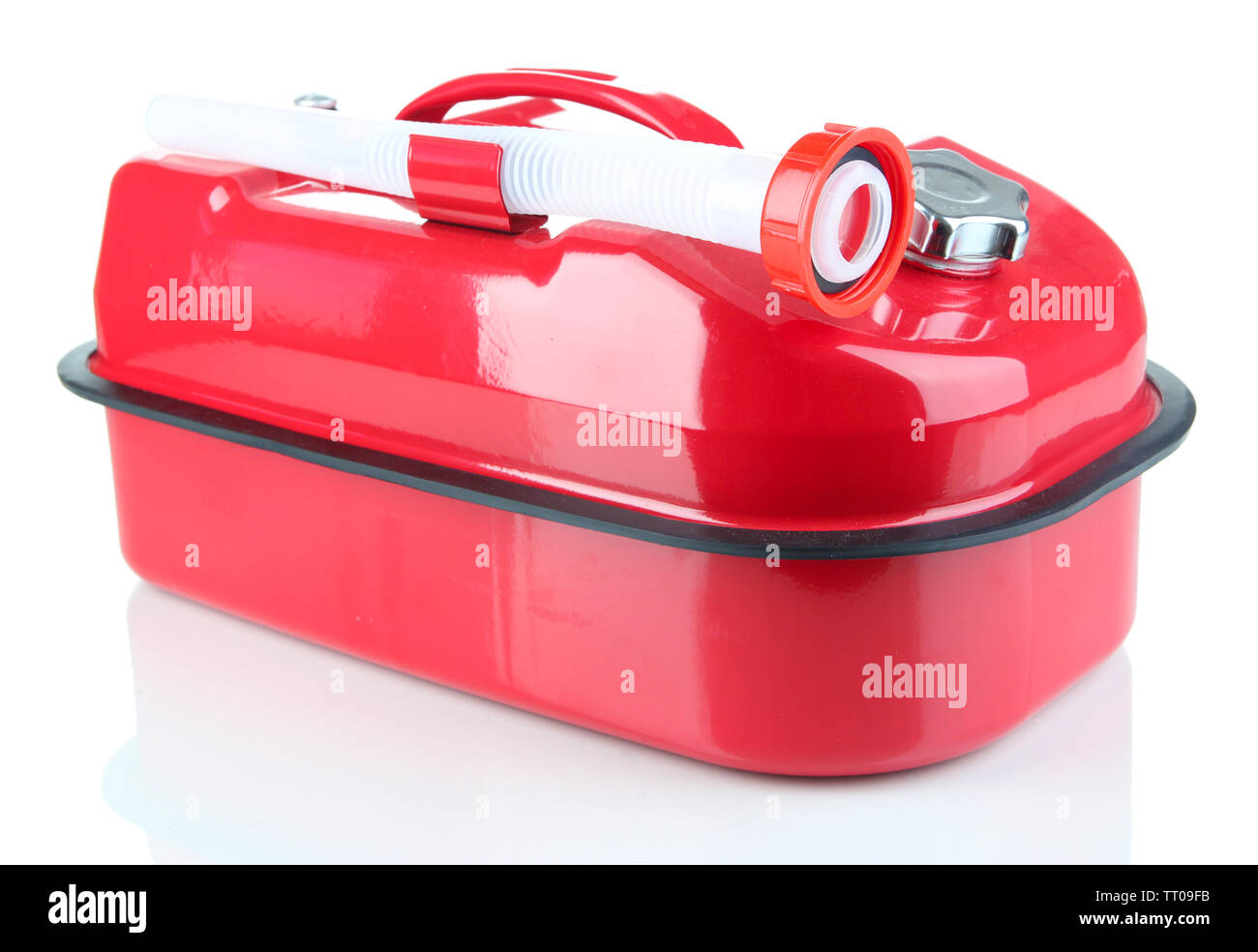 Red diesel canister isolated on white Stock Photo - Alamy