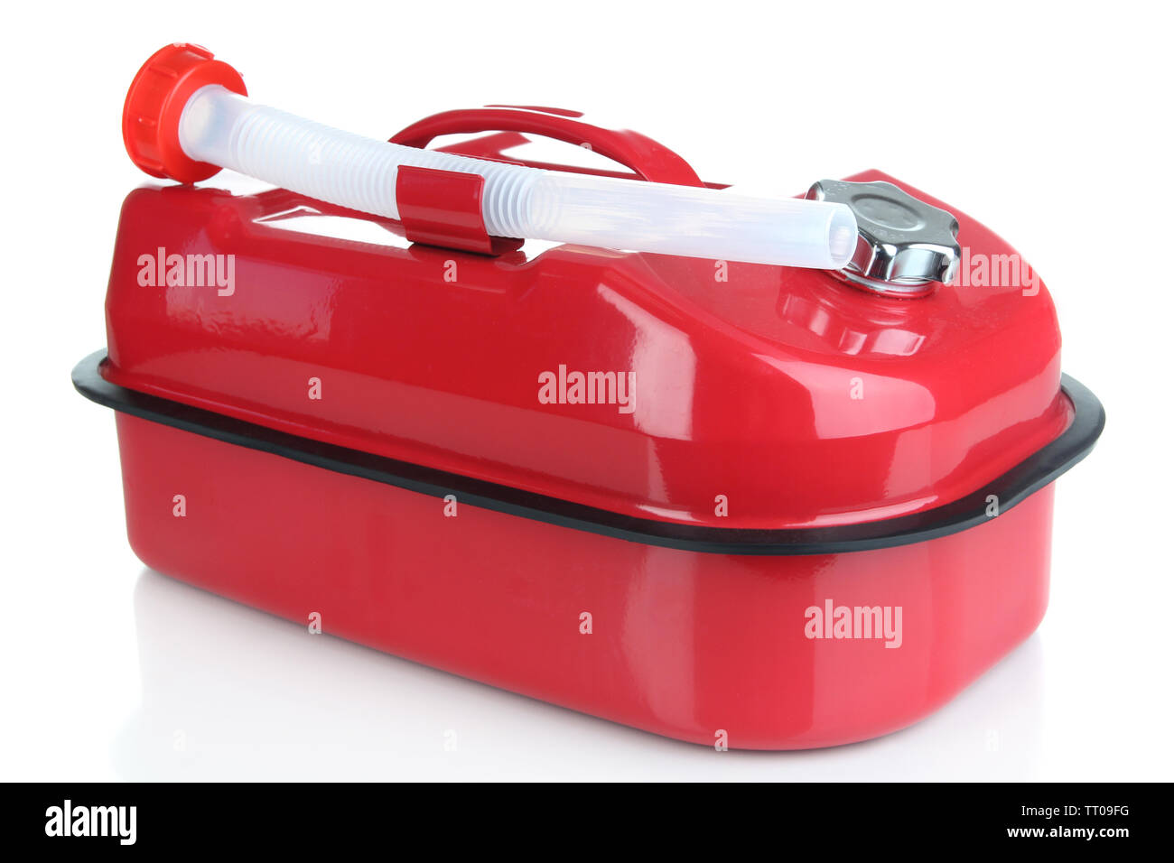 Red diesel canister isolated on white Stock Photo - Alamy
