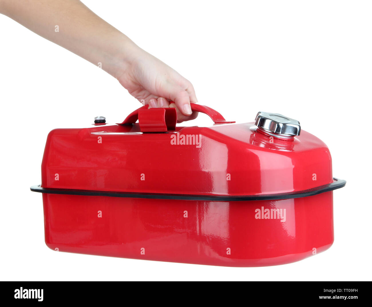 Red diesel canister isolated on white Stock Photo - Alamy
