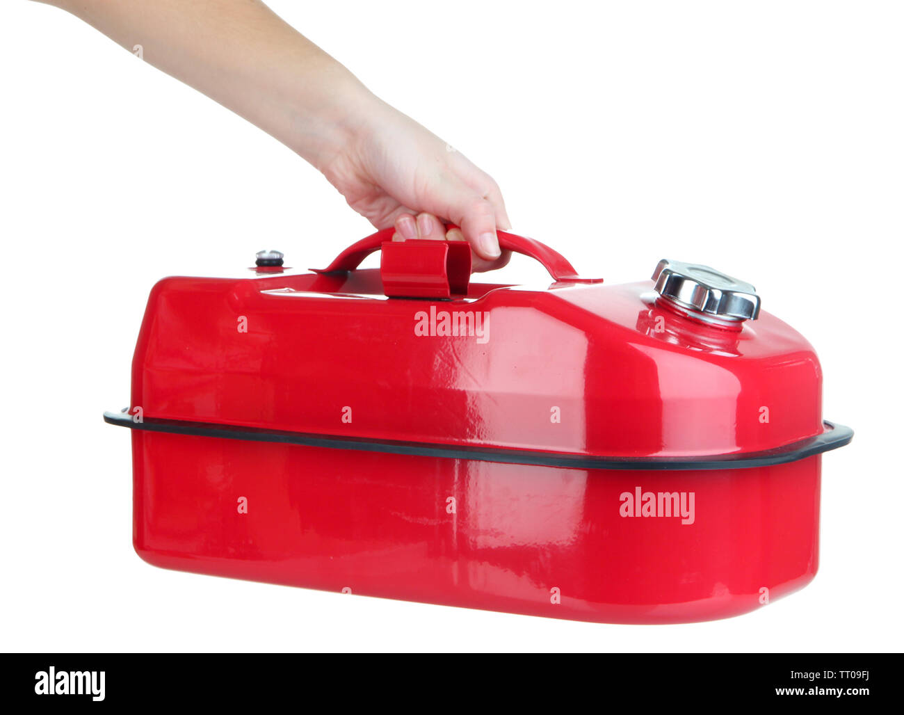 Red diesel canister isolated on white Stock Photo - Alamy