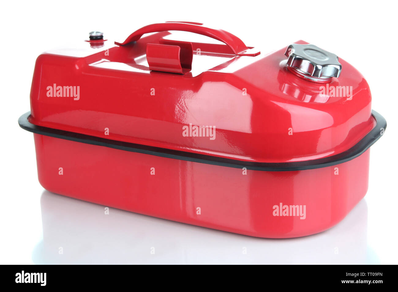 Red diesel canister isolated on white Stock Photo - Alamy