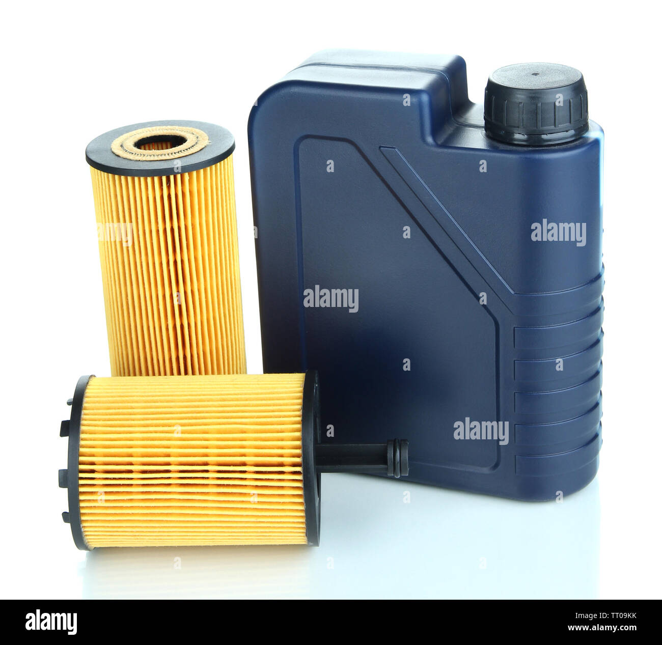Motor oil canister and filters isolated on white Stock Photo - Alamy