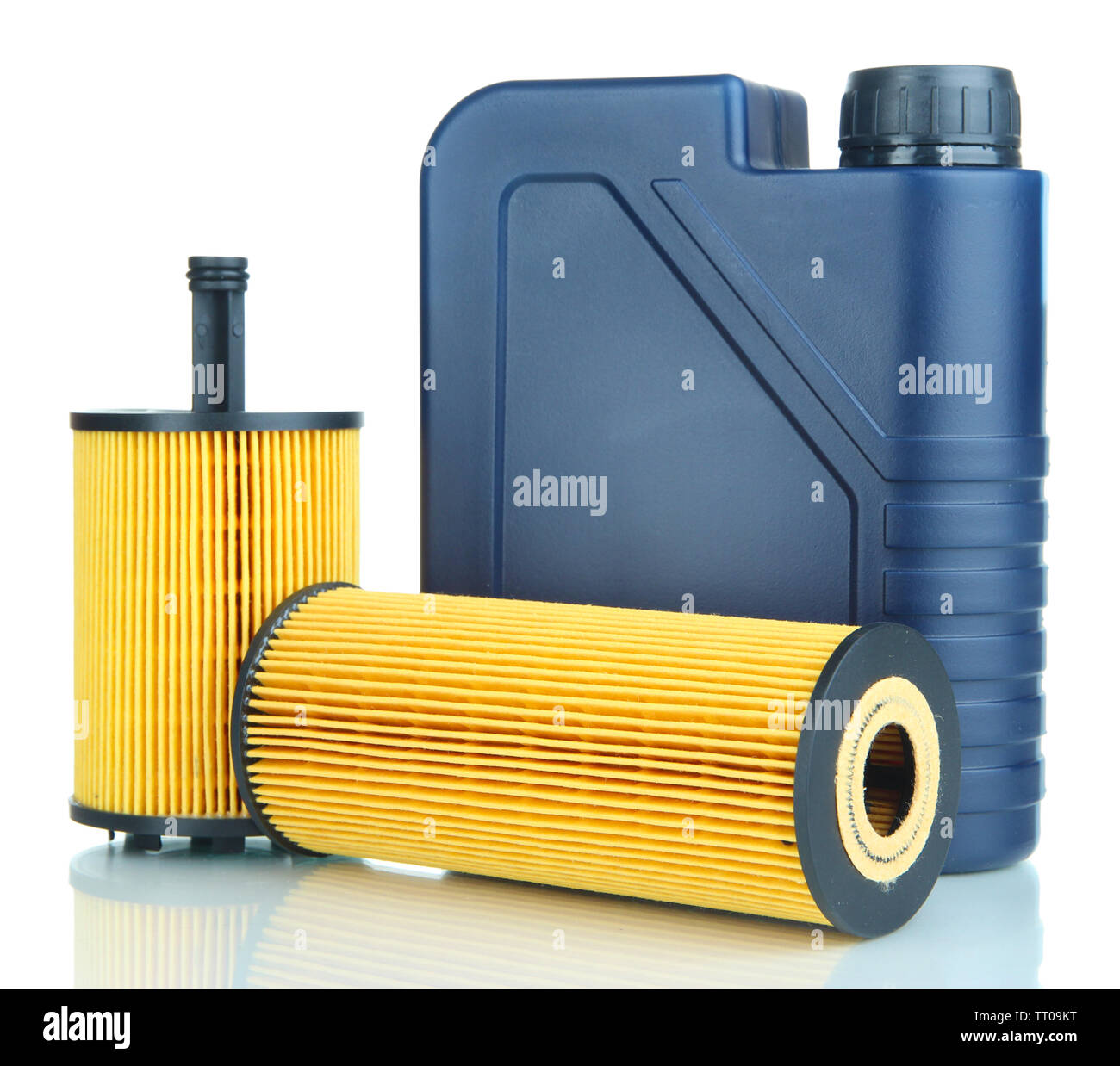 Motor oil canister and filters isolated on white Stock Photo - Alamy