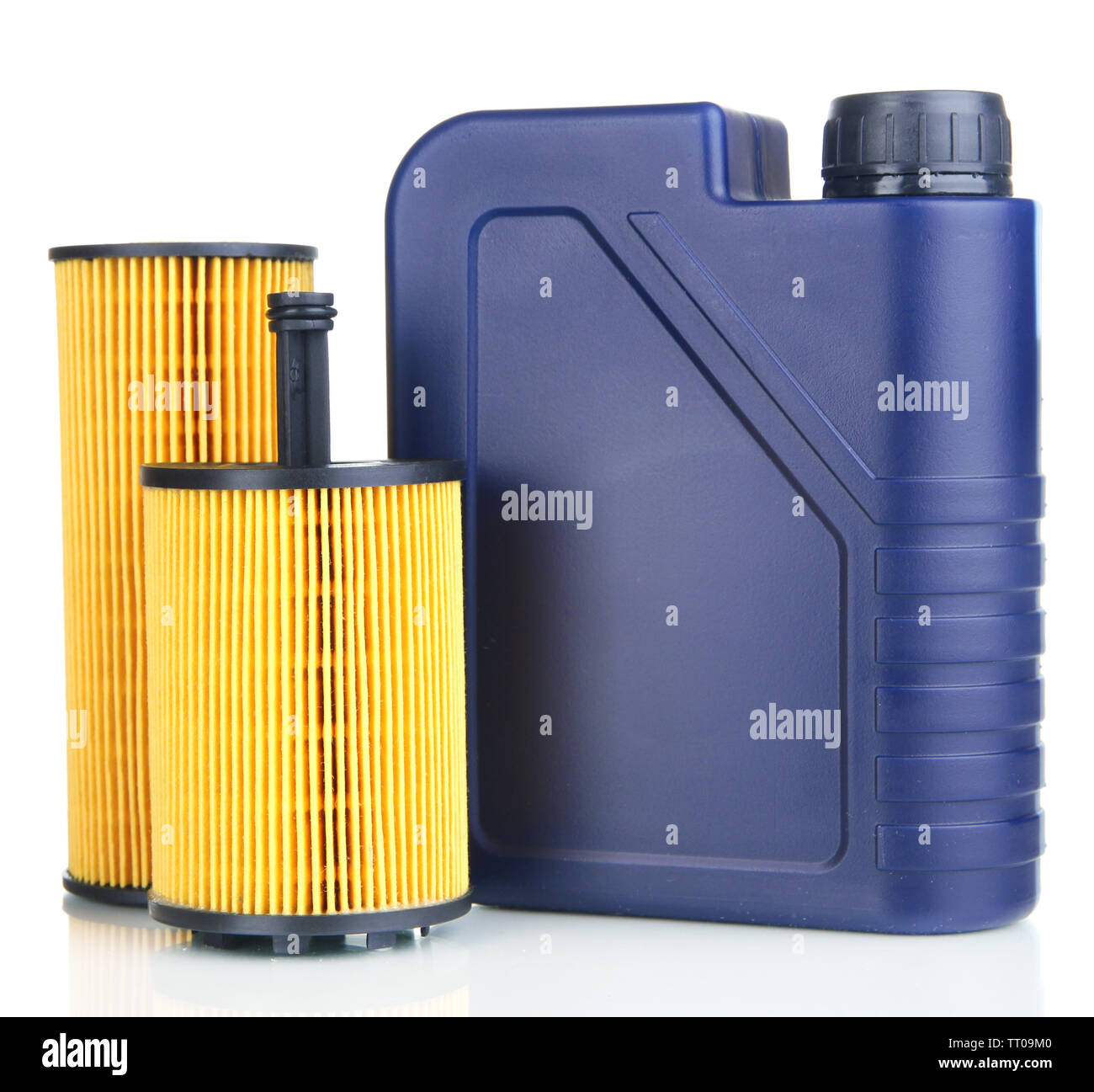 Motor oil canister and filters isolated on white Stock Photo - Alamy