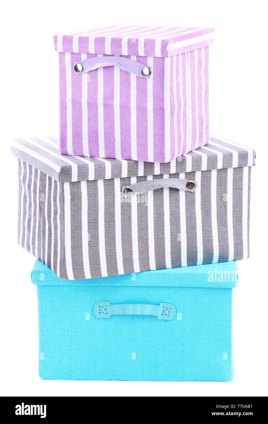 Textile boxes, isolated on white Stock Photo - Alamy