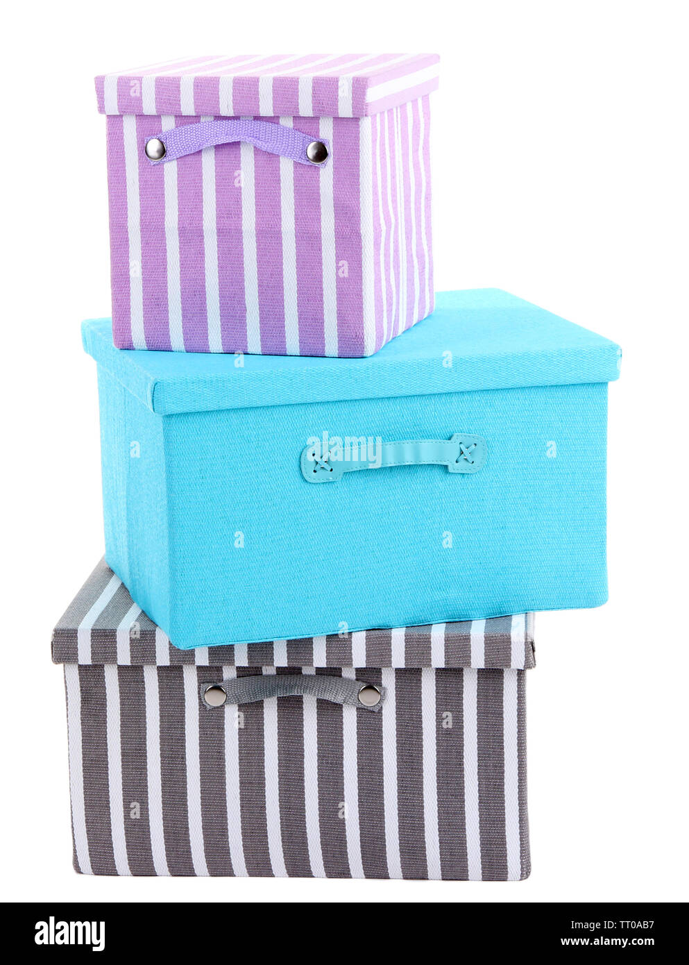 Textile boxes, isolated on white Stock Photo - Alamy