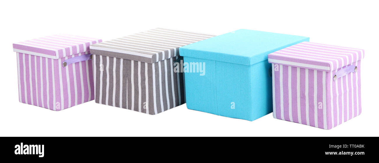 Textile boxes, isolated on white Stock Photo - Alamy