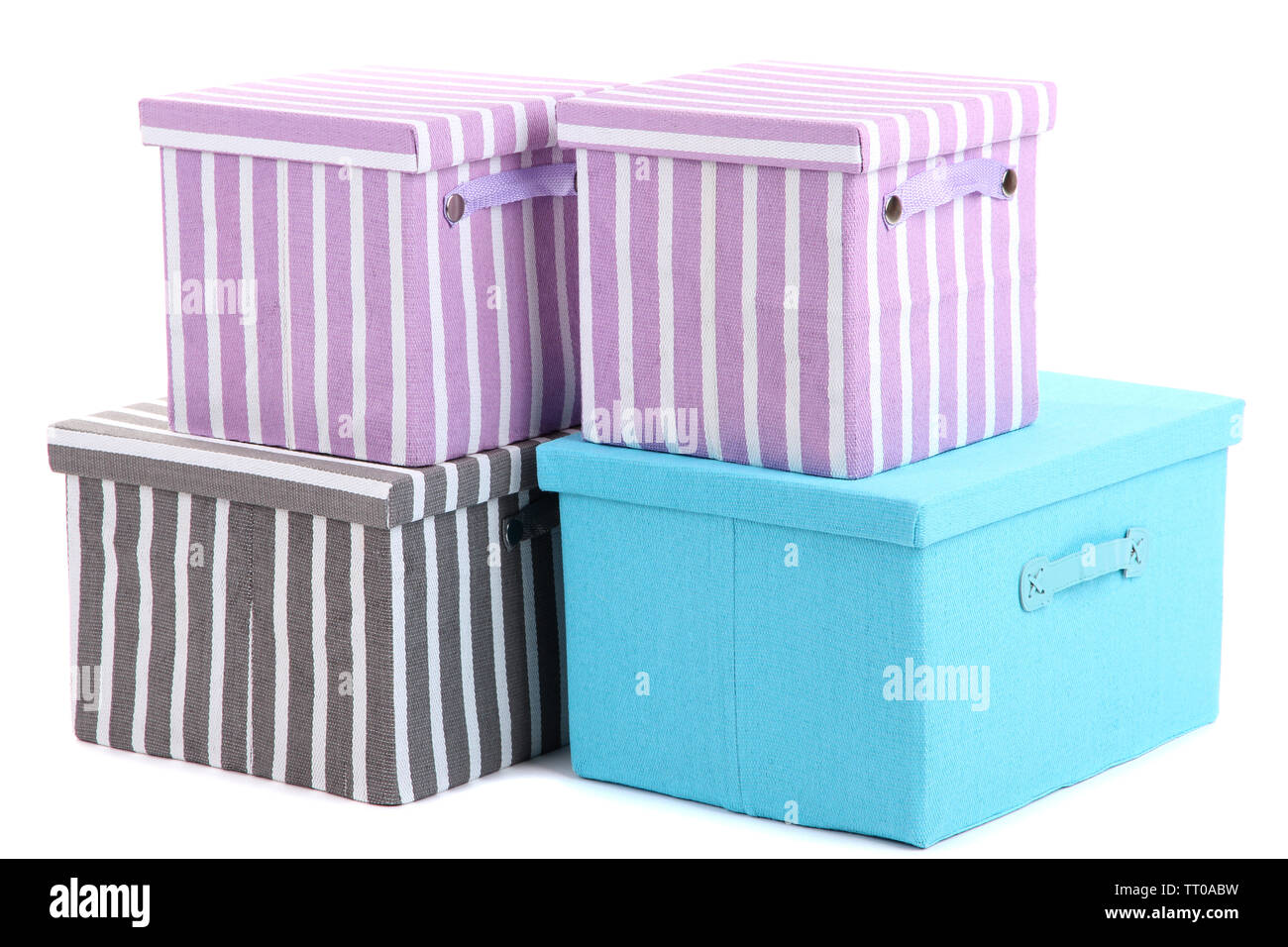 Textile boxes, isolated on white Stock Photo - Alamy