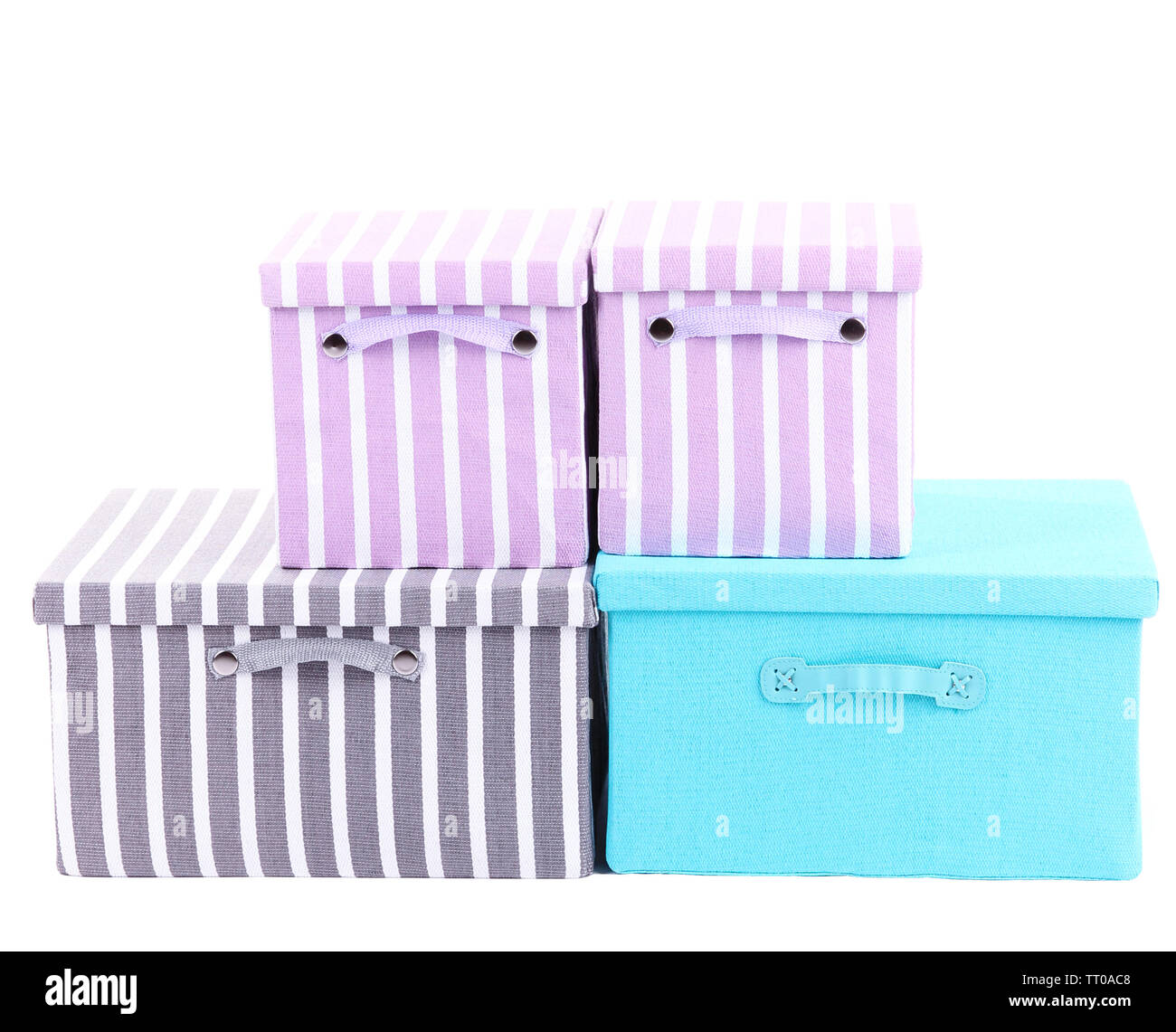 Textile boxes, isolated on white Stock Photo - Alamy