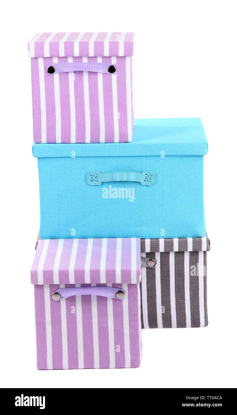 Textile boxes, isolated on white Stock Photo - Alamy