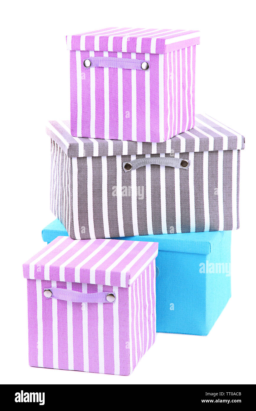 Textile boxes, isolated on white Stock Photo - Alamy