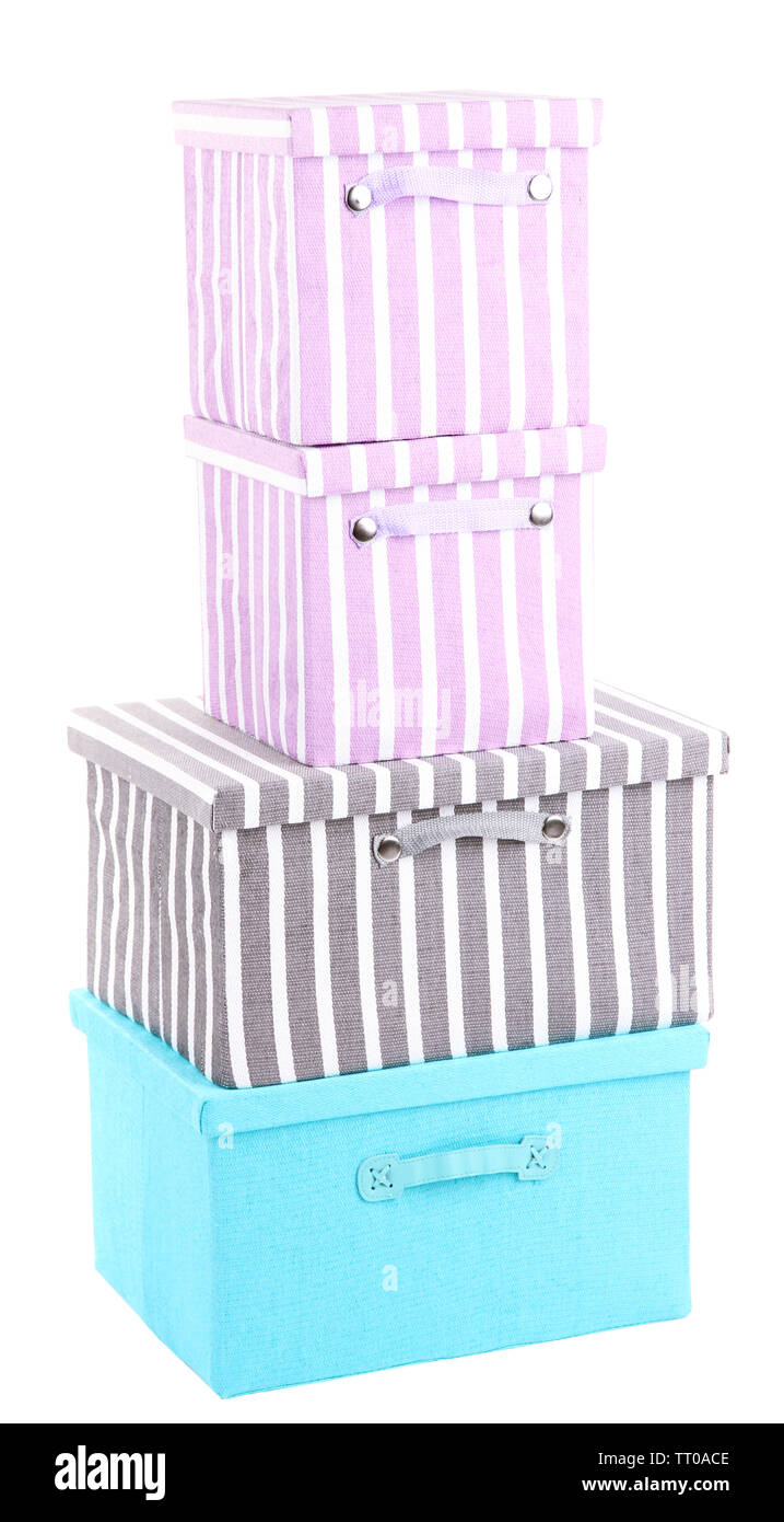Textile boxes, isolated on white Stock Photo - Alamy
