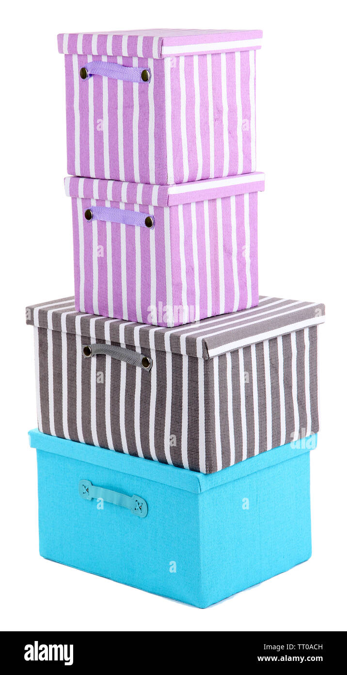 Textile boxes, isolated on white Stock Photo - Alamy