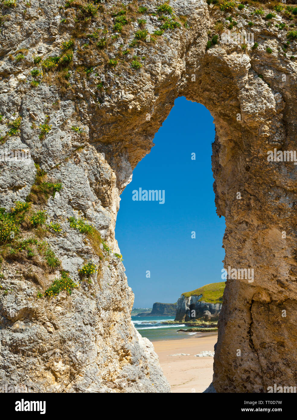 White Rocks Arch. Causeway Coastal Route. Antrim County, Northern ...