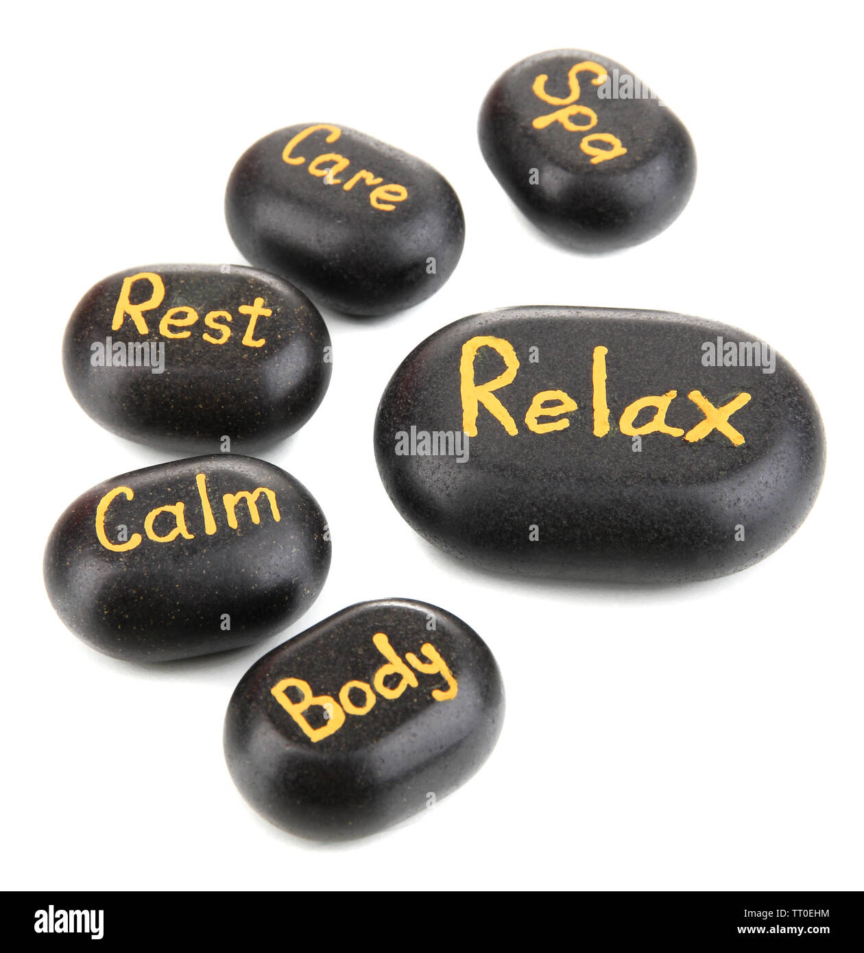 Spa stones isolated on white Stock Photo - Alamy