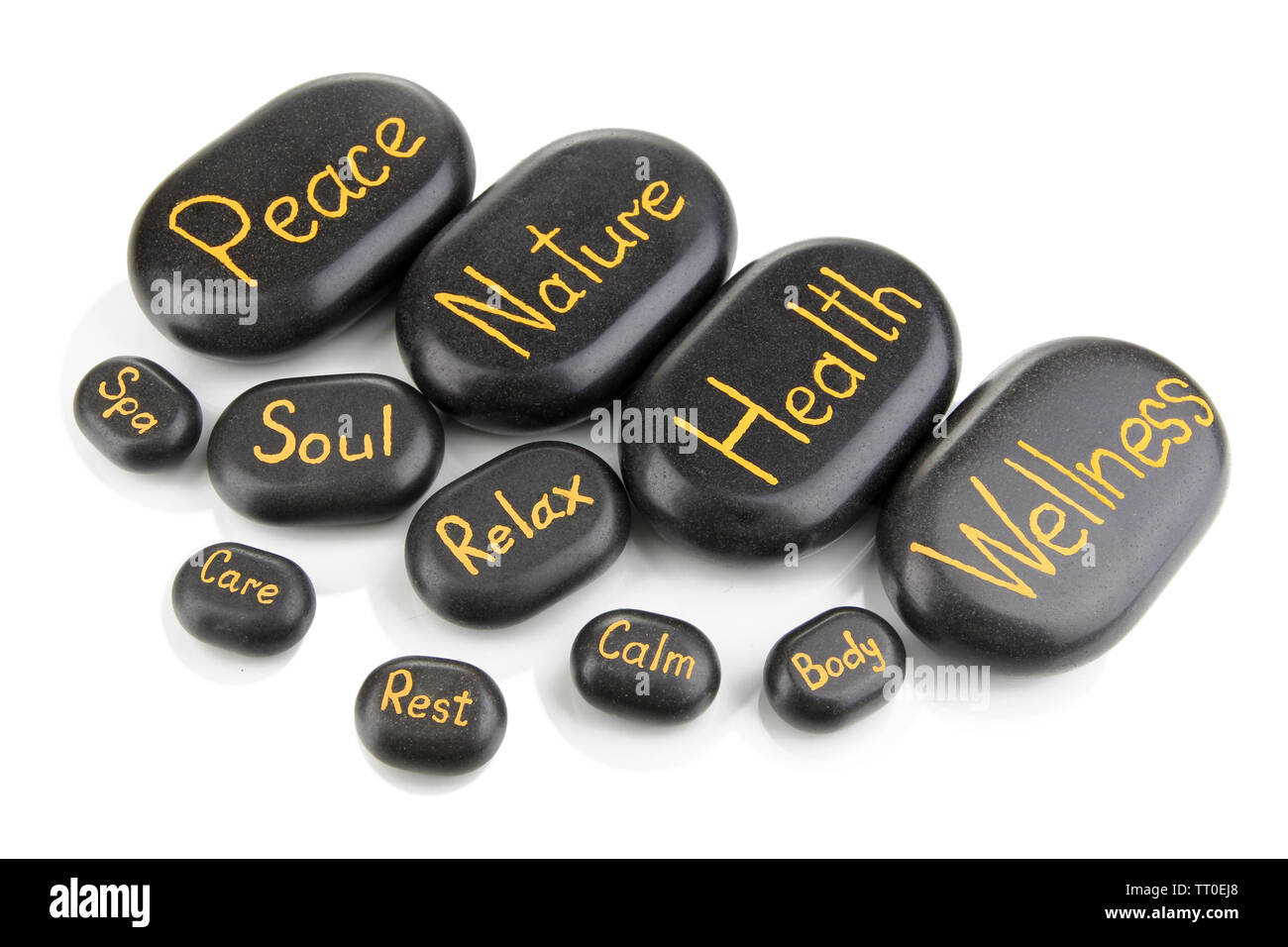 Spa stones isolated on white Stock Photo - Alamy
