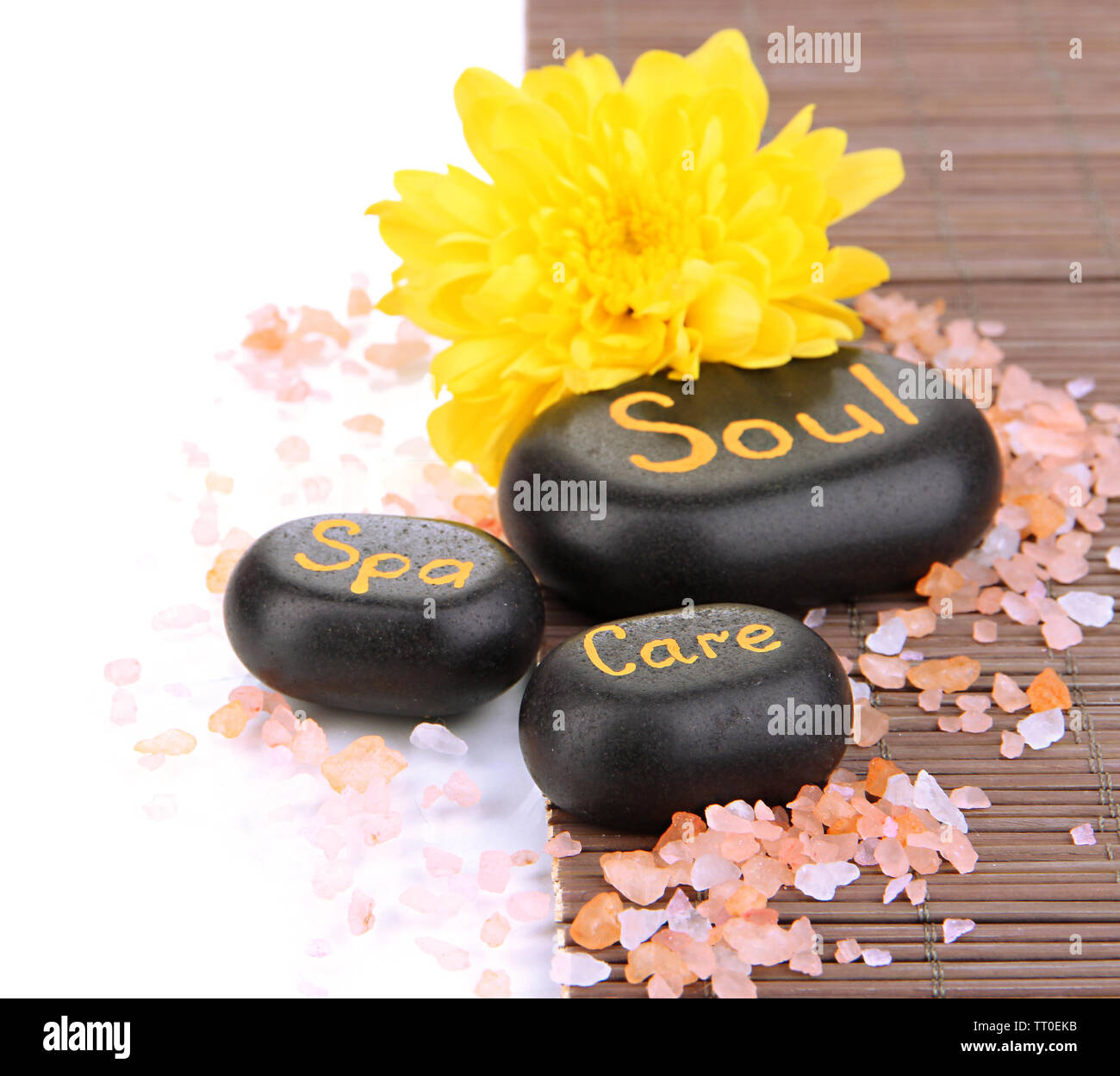Spa stones isolated on white Stock Photo - Alamy