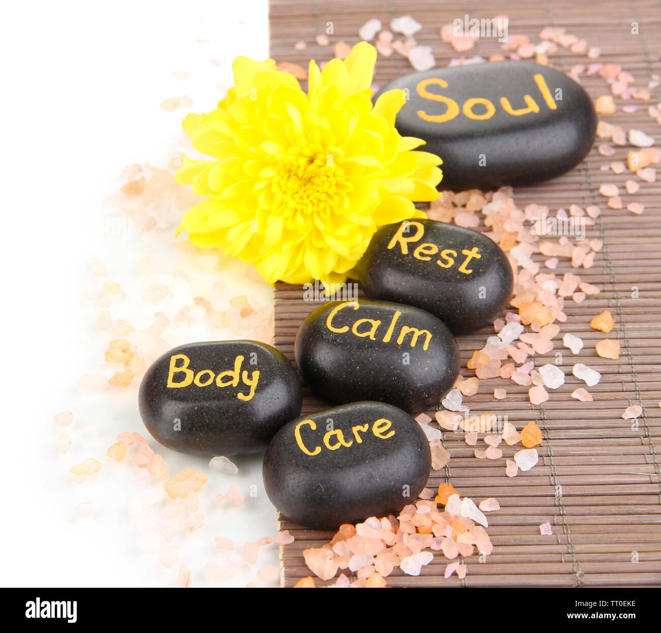 Spa stones isolated on white Stock Photo - Alamy