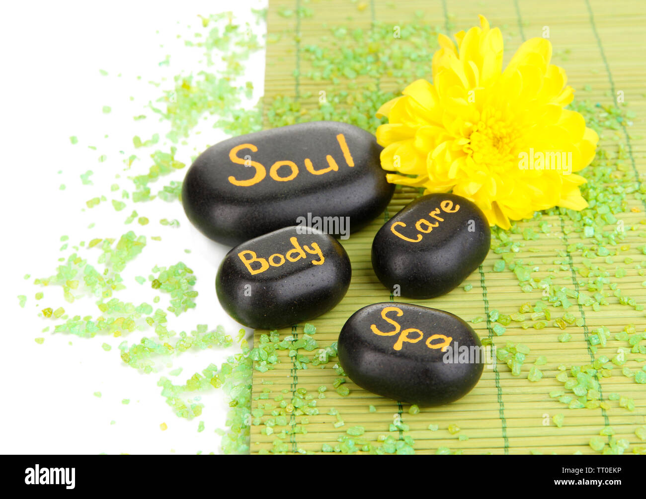 Spa stones isolated on white Stock Photo - Alamy