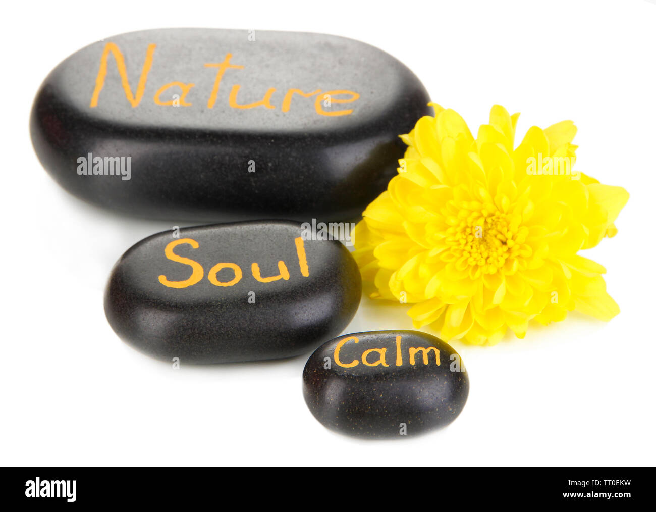 Spa stones isolated on white Stock Photo - Alamy