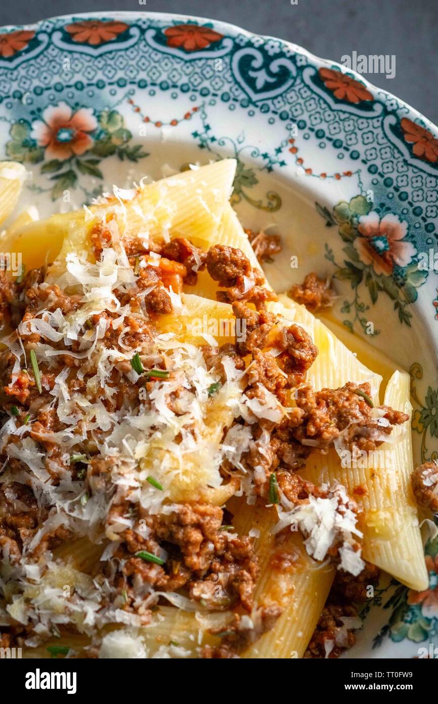 Pasta with Bolognese Ragu Sauce Stock Photo - Alamy