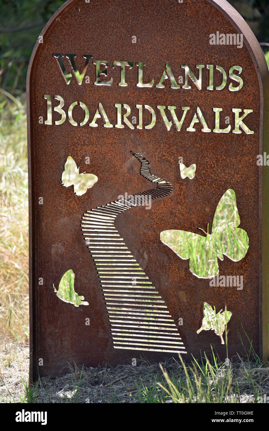Wetlands Boardwalk Sign Stock Photo - Alamy