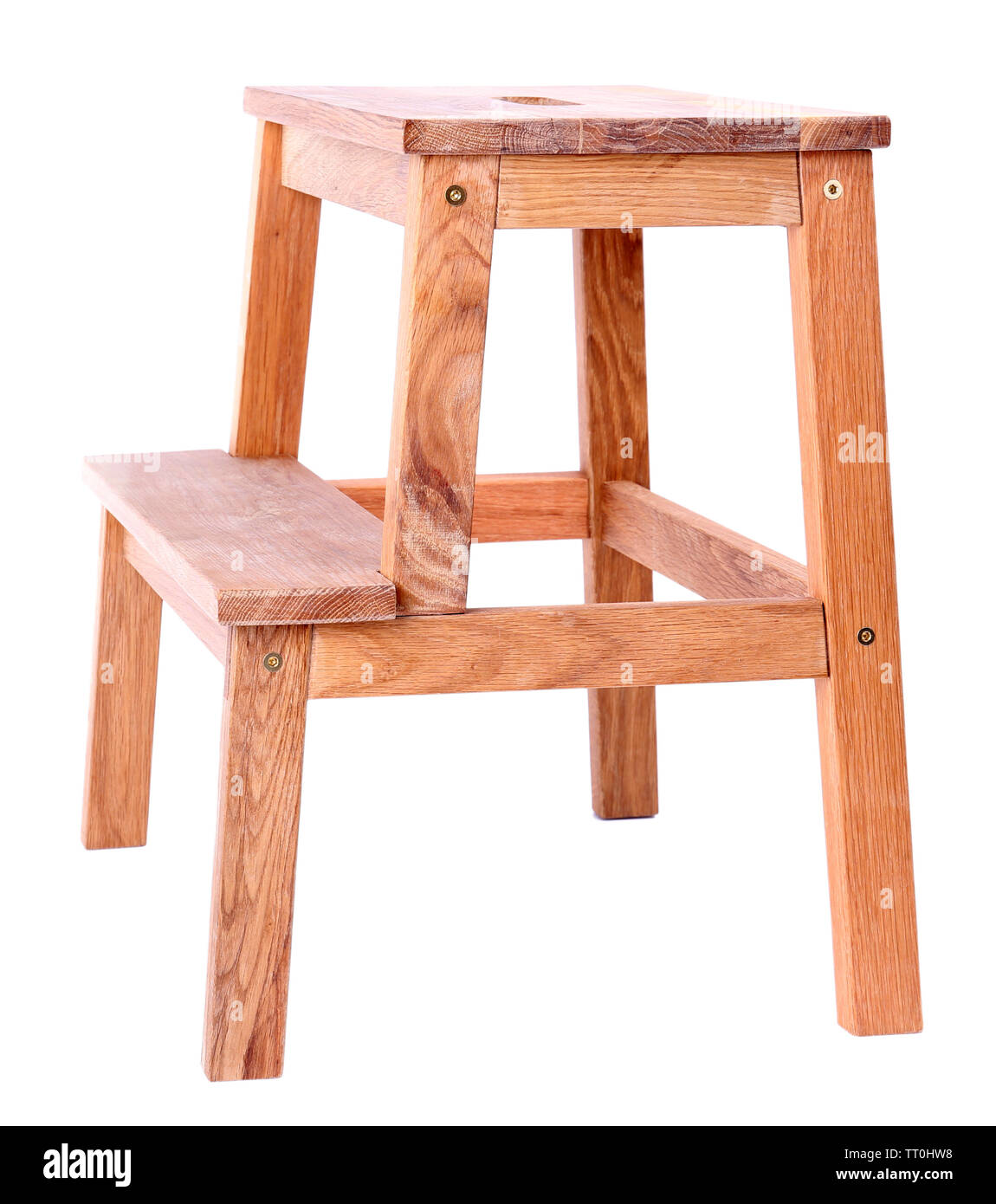 Small wooden ladder, isolated on white Stock Photo - Alamy