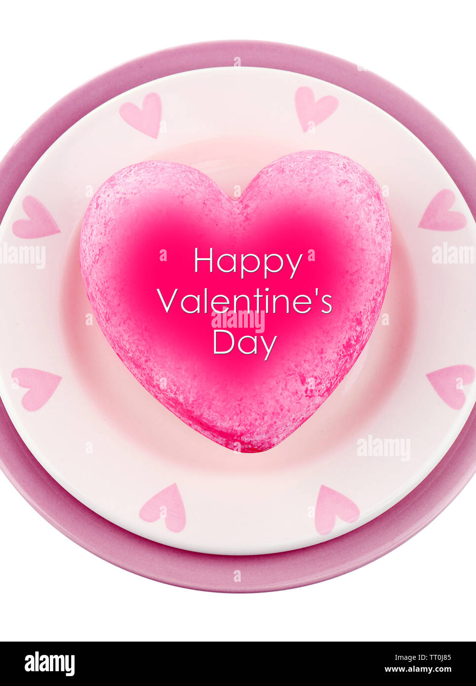 Heart on plate, isolated on white Stock Photo - Alamy