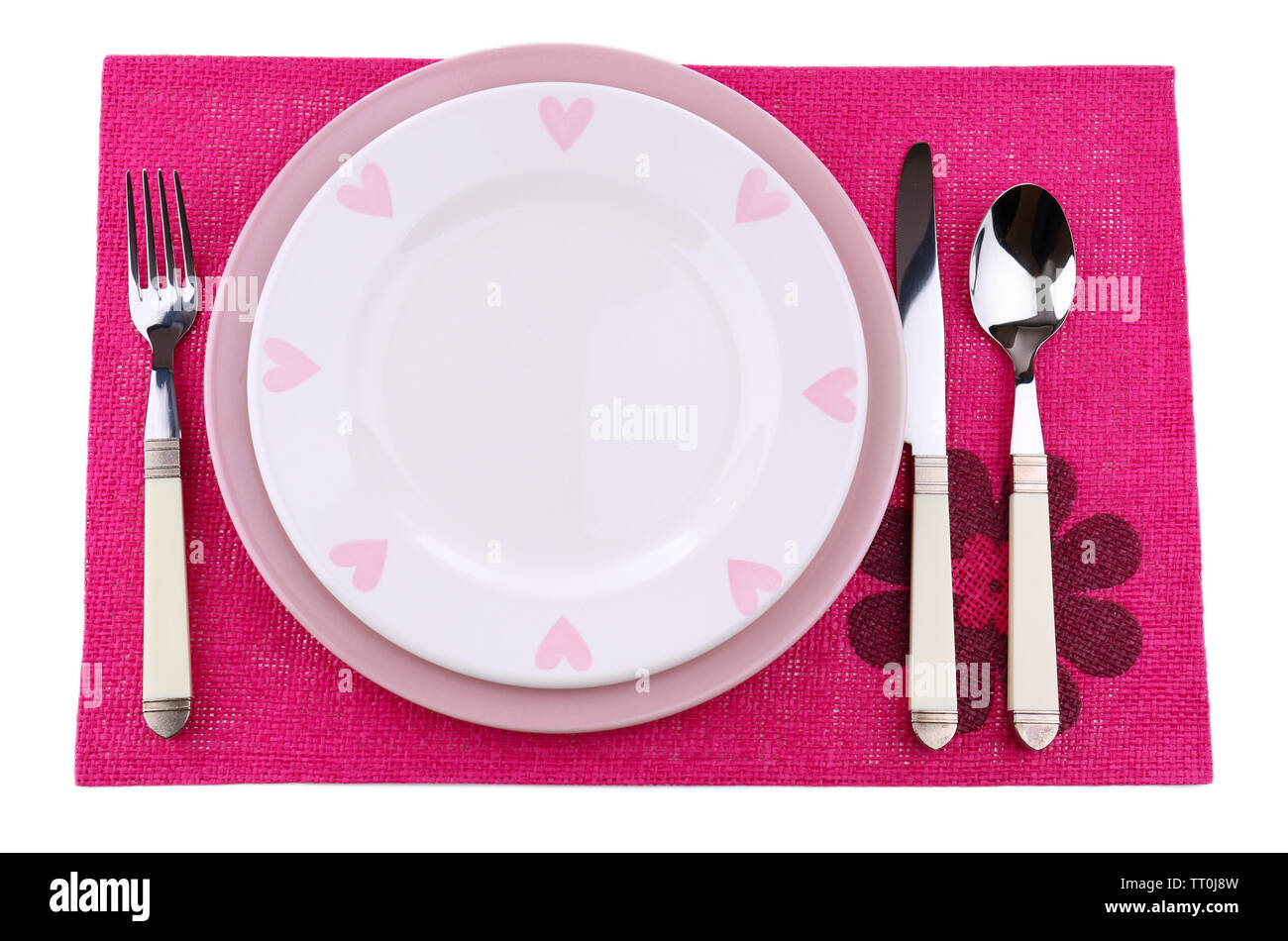 Set of utensil for dinner, isolated on white Stock Photo - Alamy