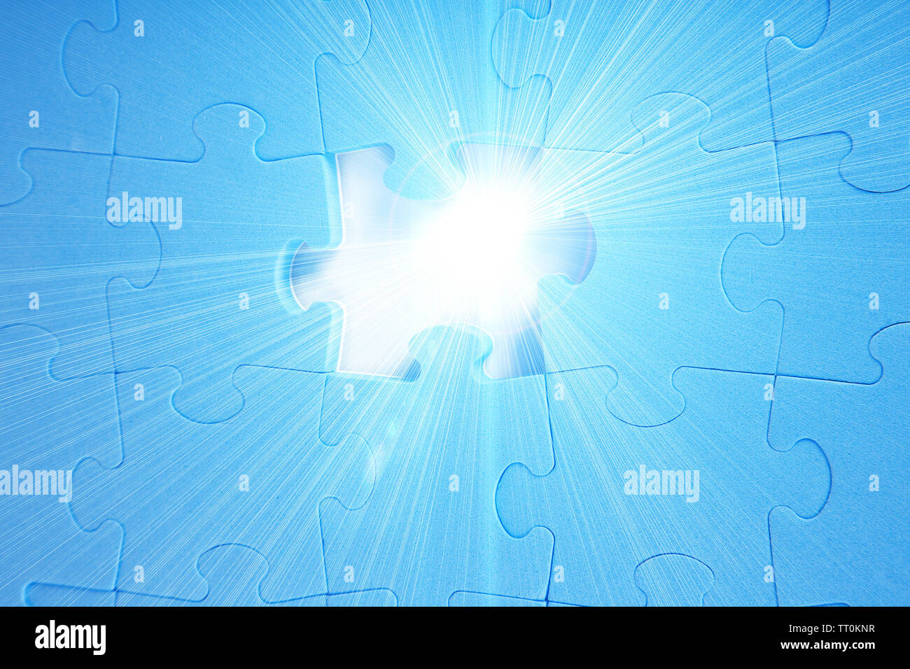 Last piece of jigsaw puzzle, close-up Stock Photo - Alamy