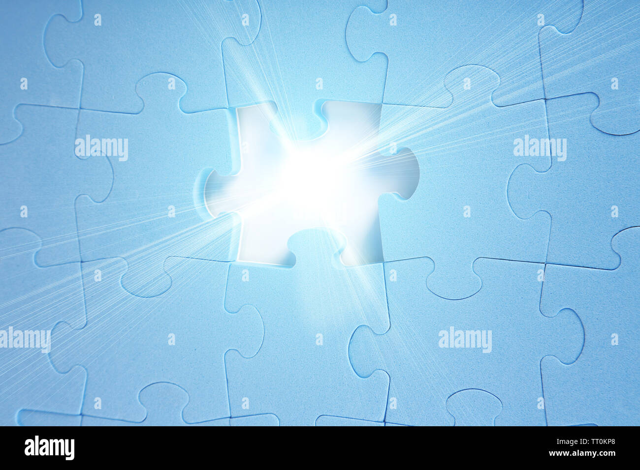 Last piece of jigsaw puzzle, close-up Stock Photo - Alamy
