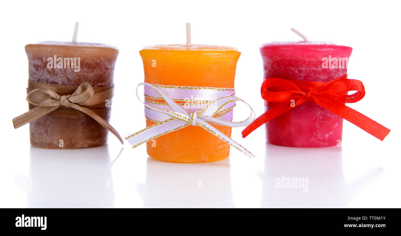 Candle isolated on white Stock Photo - Alamy