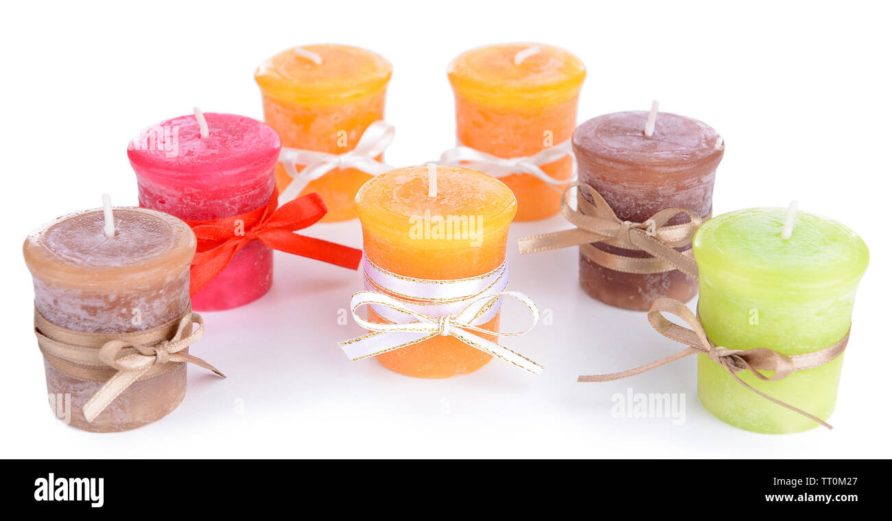Candle isolated on white Stock Photo - Alamy