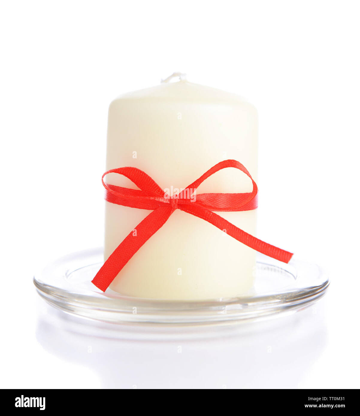 Candle isolated on white Stock Photo - Alamy