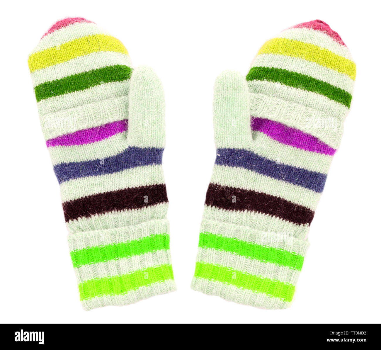 Female mittens isolated on white Stock Photo - Alamy