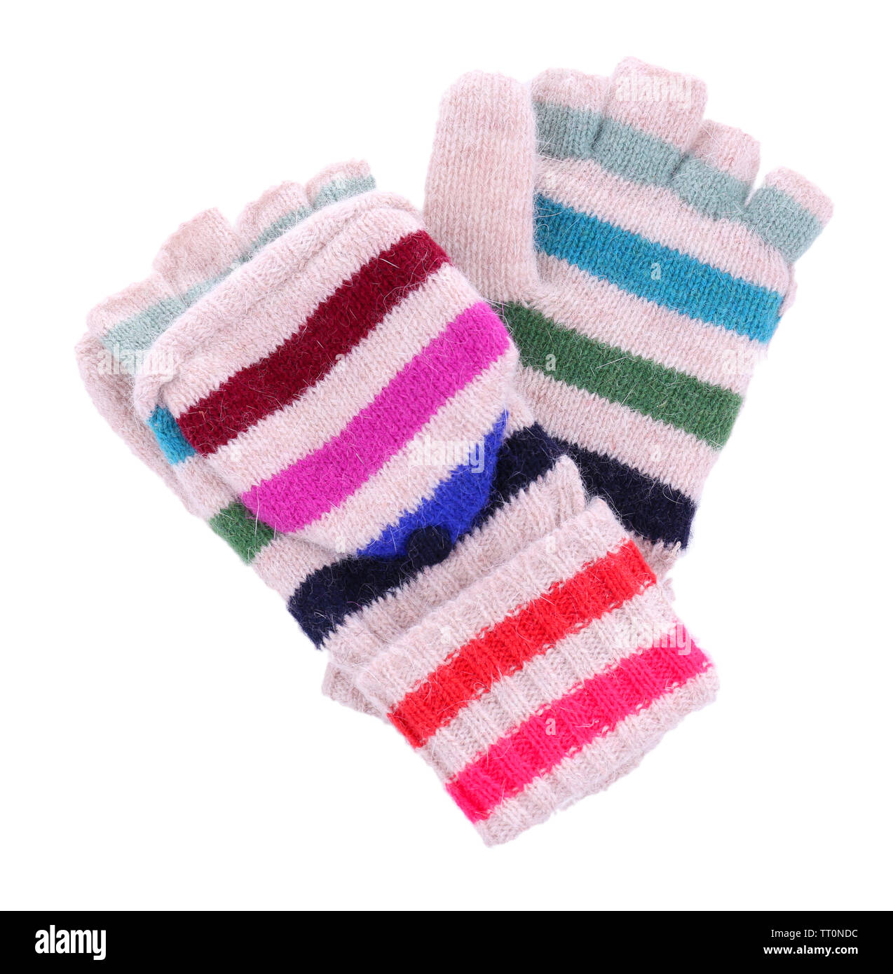 Female mittens isolated on white Stock Photo - Alamy