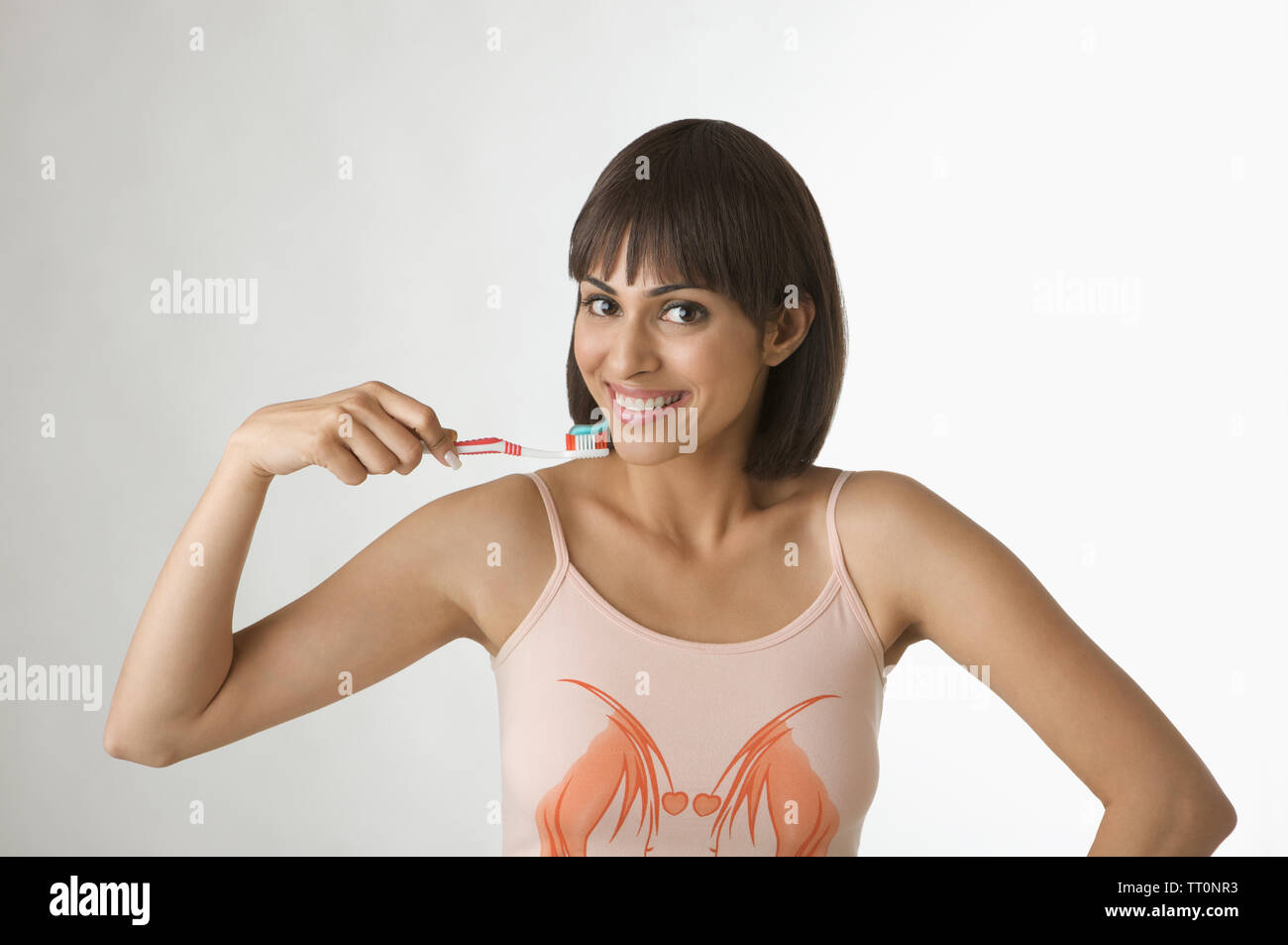 Indian woman brushing teeth hi-res stock photography and images - Alamy