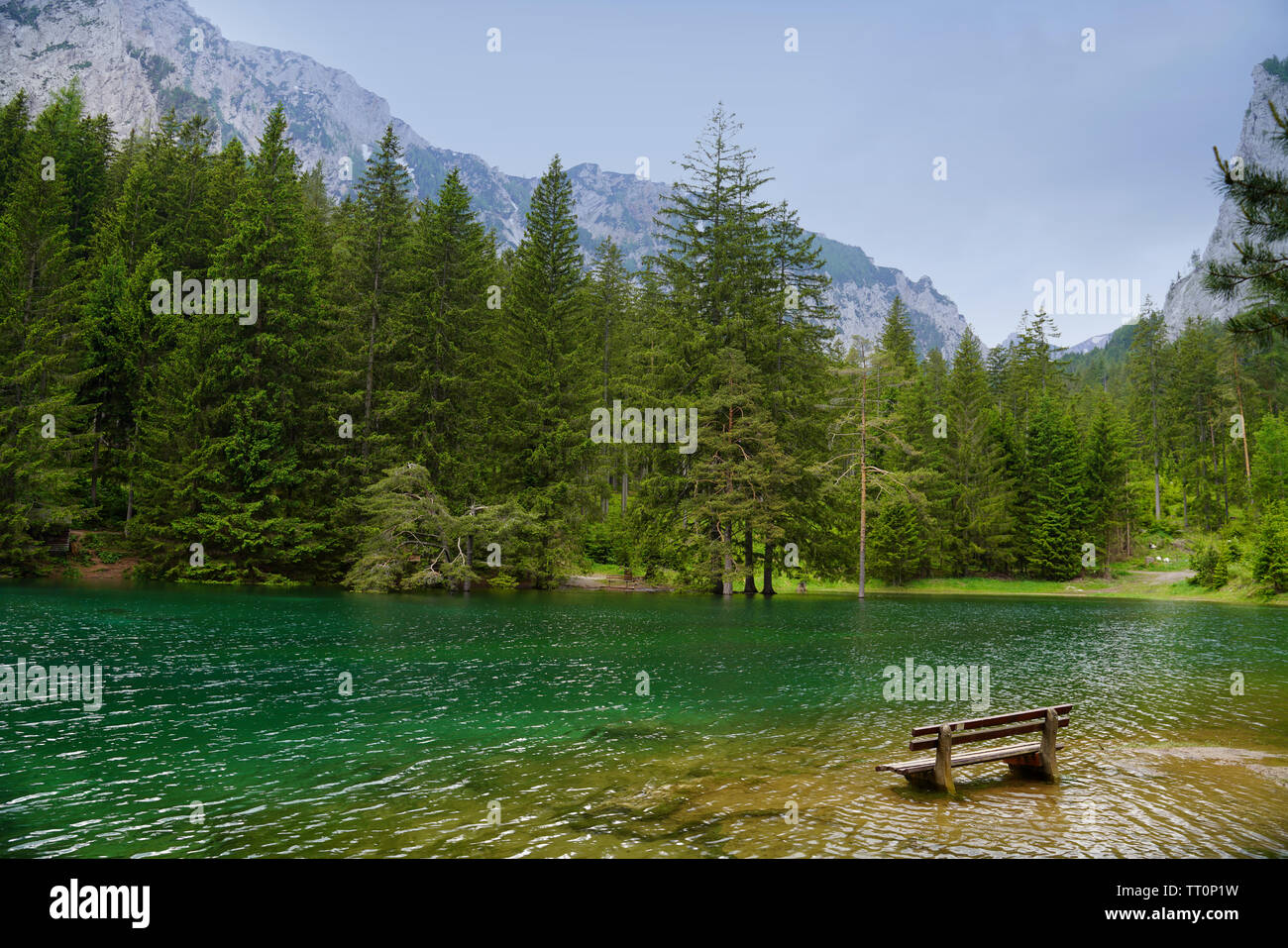 scenic view of lake and mountains against sky Stock Photo - Alamy