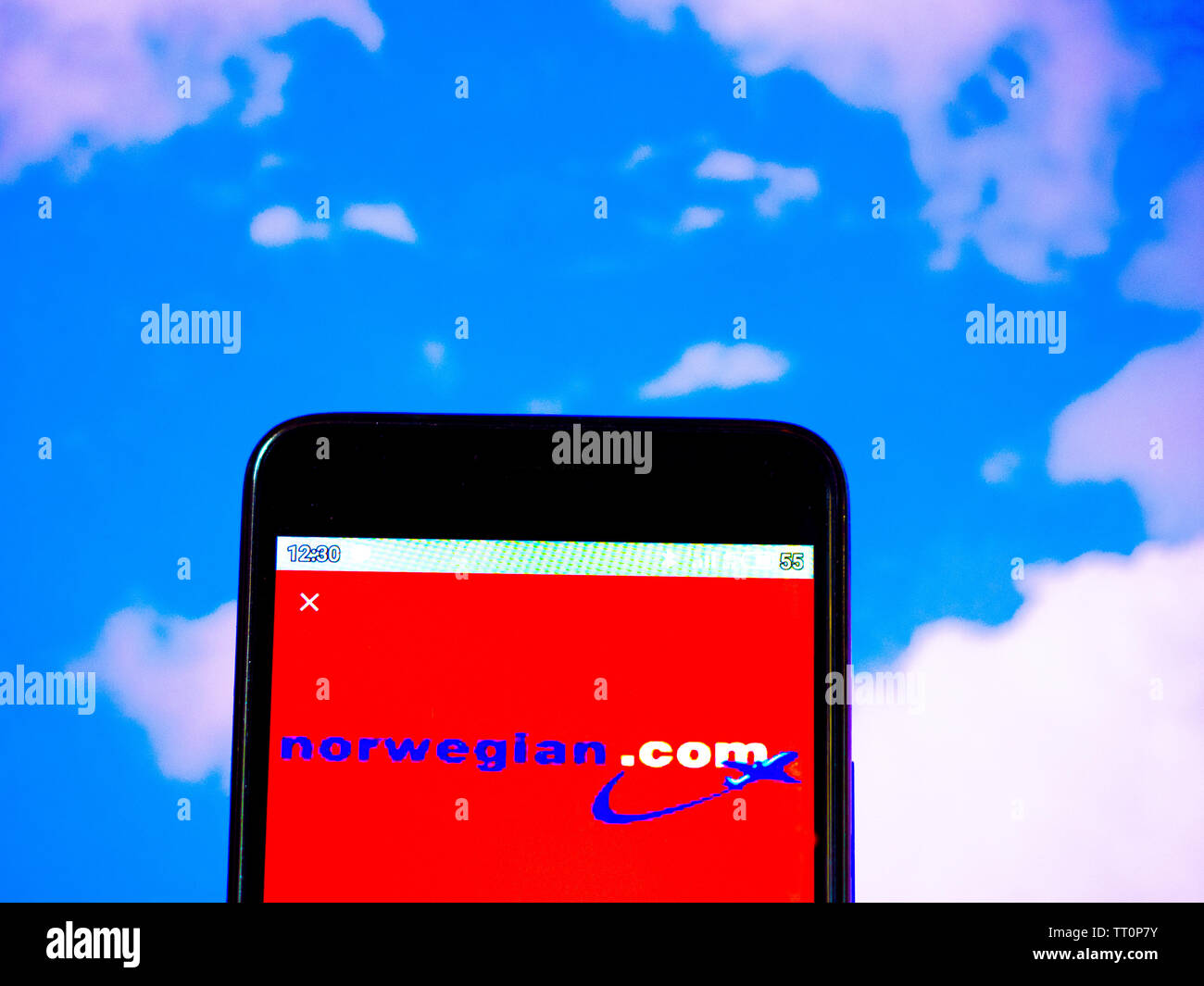 In this photo illustration the Norwegian Air Shuttle logo is seen ...