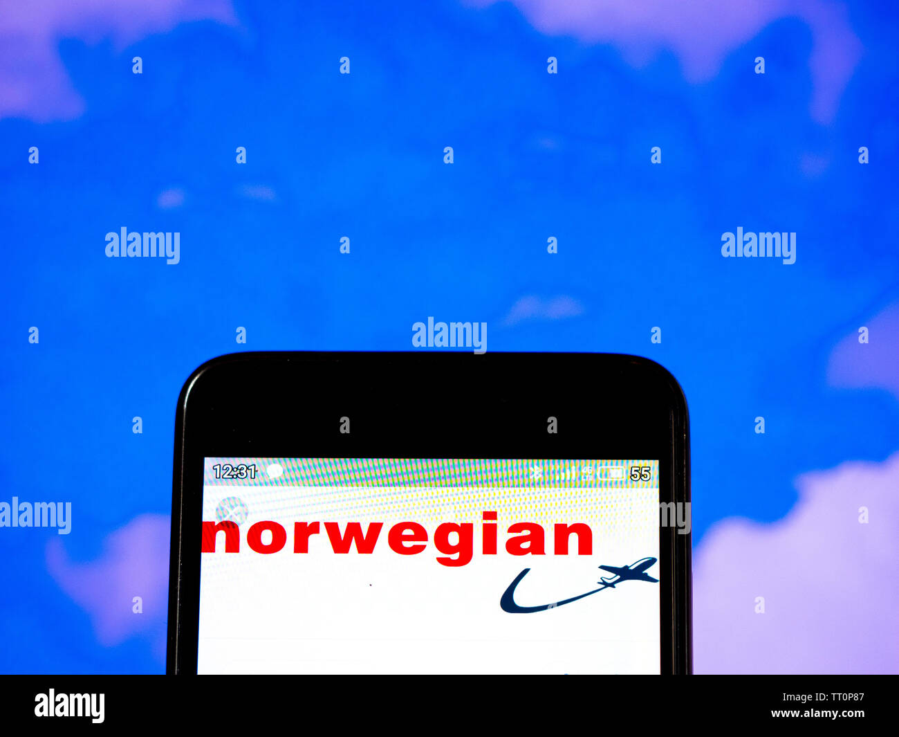 In this photo illustration the Norwegian Air Shuttle logo is seen ...
