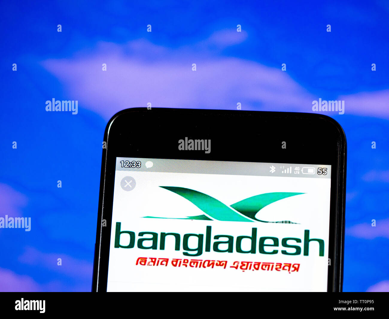 In this photo illustration the Biman Bangladesh Airlines logo is seen ...