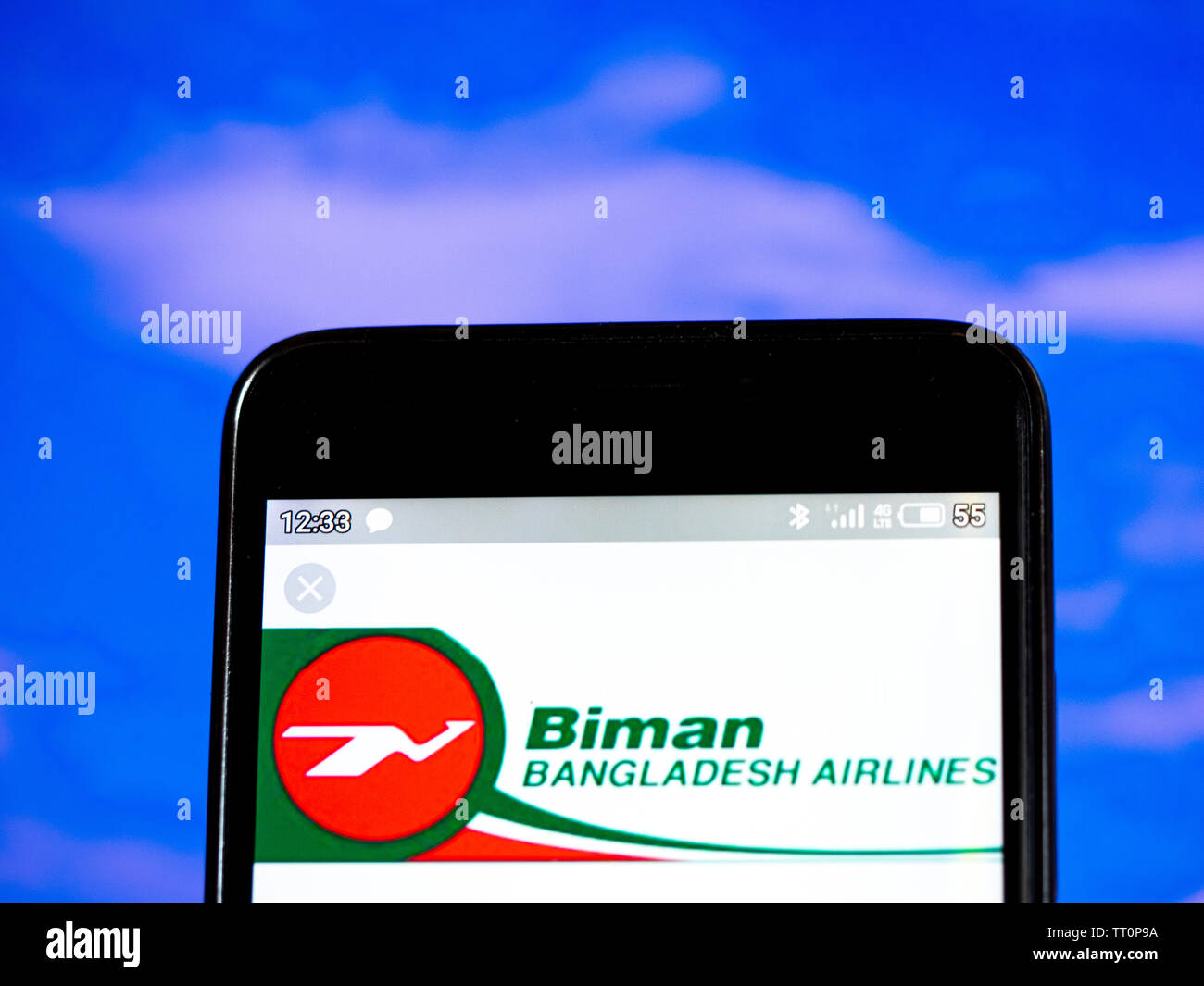 In this photo illustration the Biman Bangladesh Airlines logo is seen ...