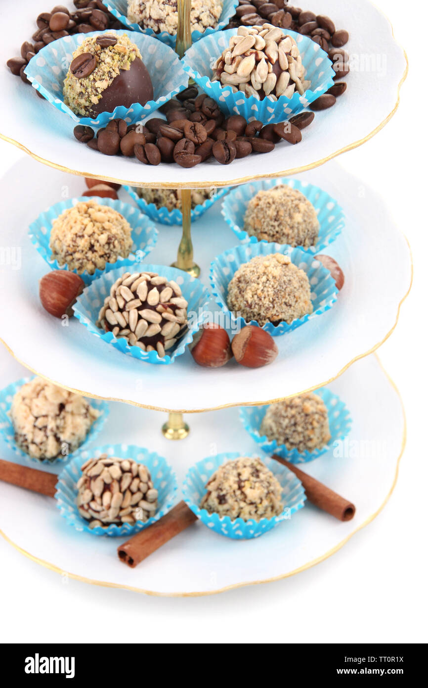 Set of chocolate candies, isolated on white Stock Photo - Alamy