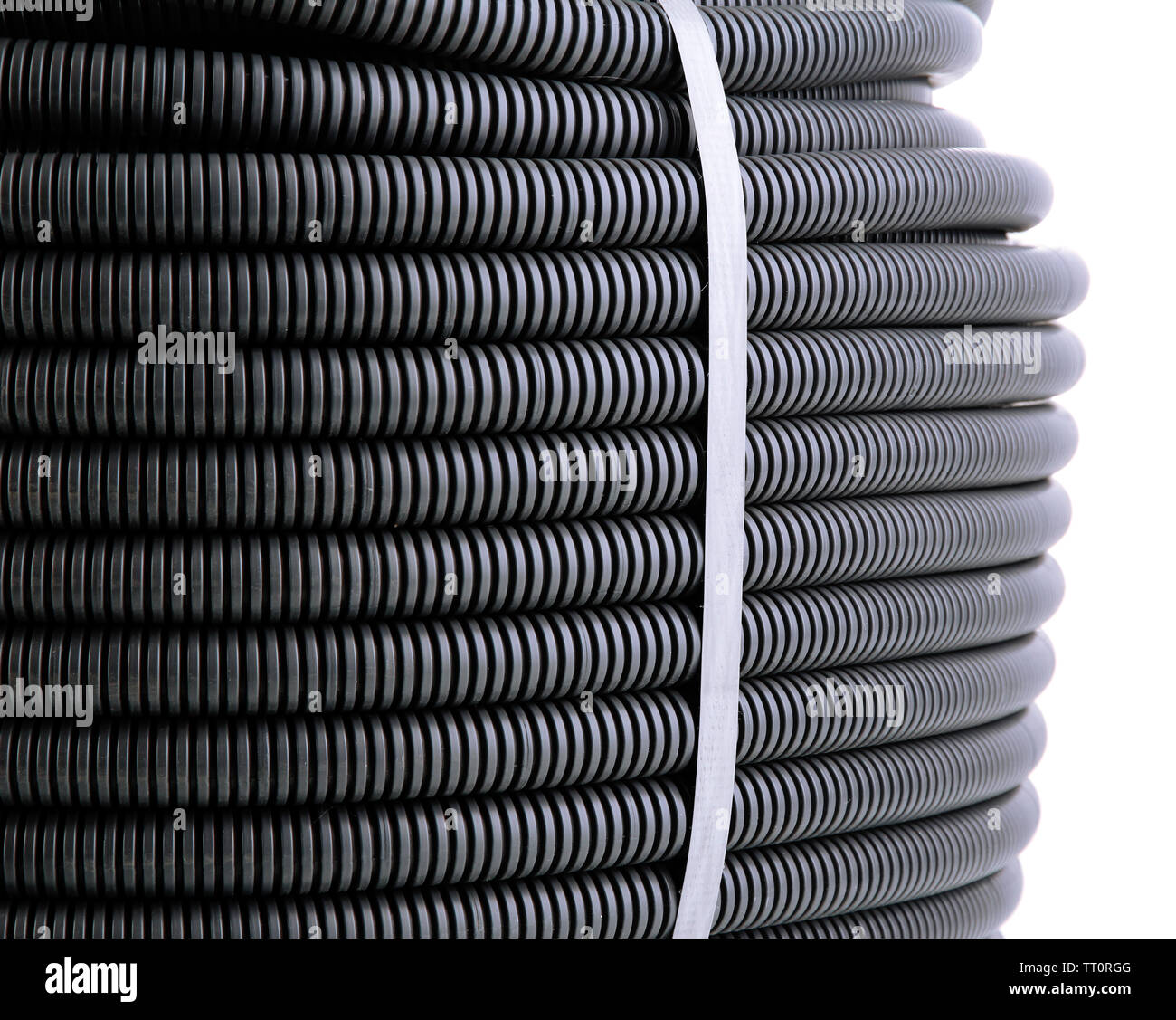 Black cable isolated on white Stock Photo - Alamy